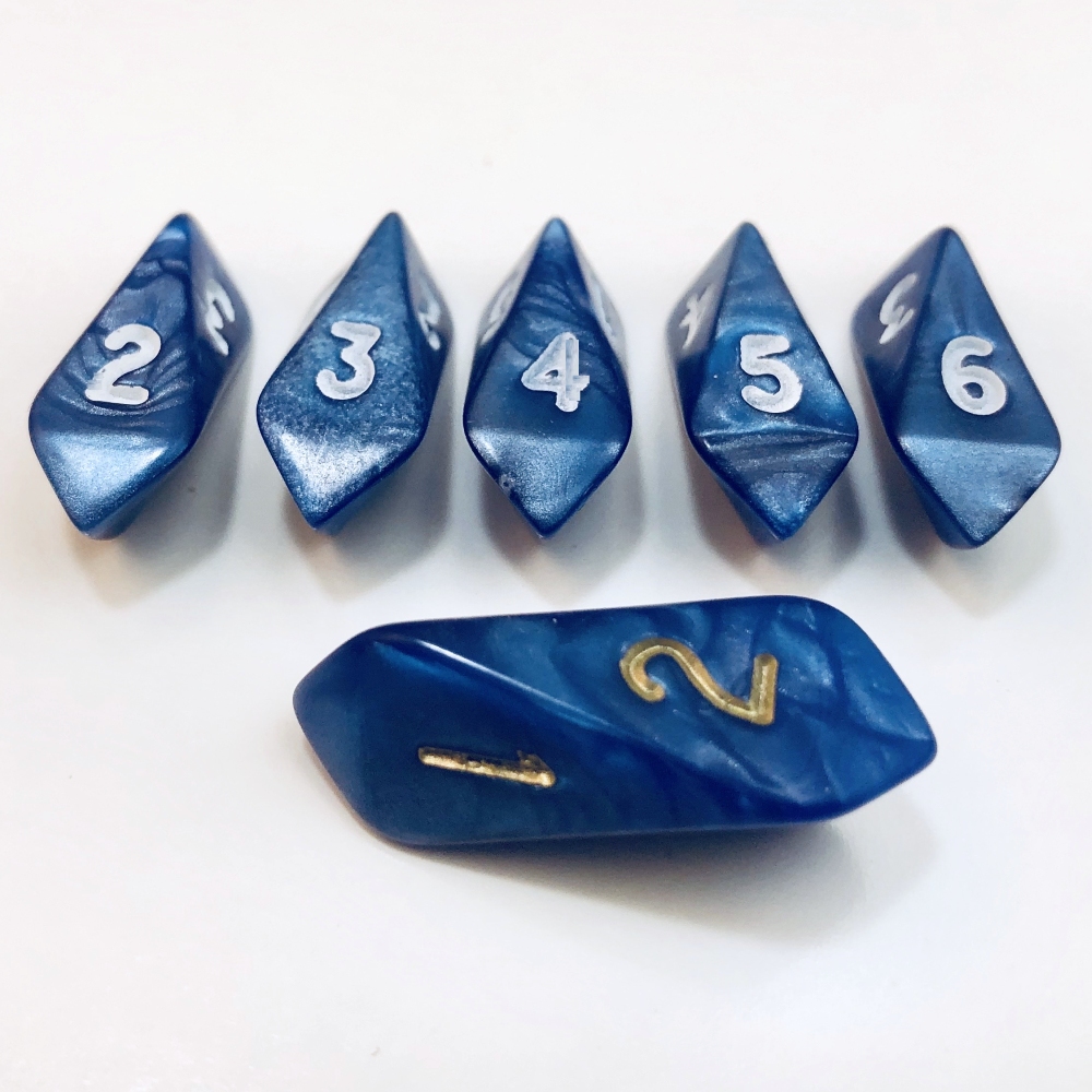 Crystal Caste: Original size Crystal pearl d6 - Blue