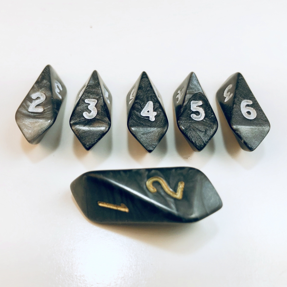 Crystal Caste: Original size Crystal pearl d6 - Black
