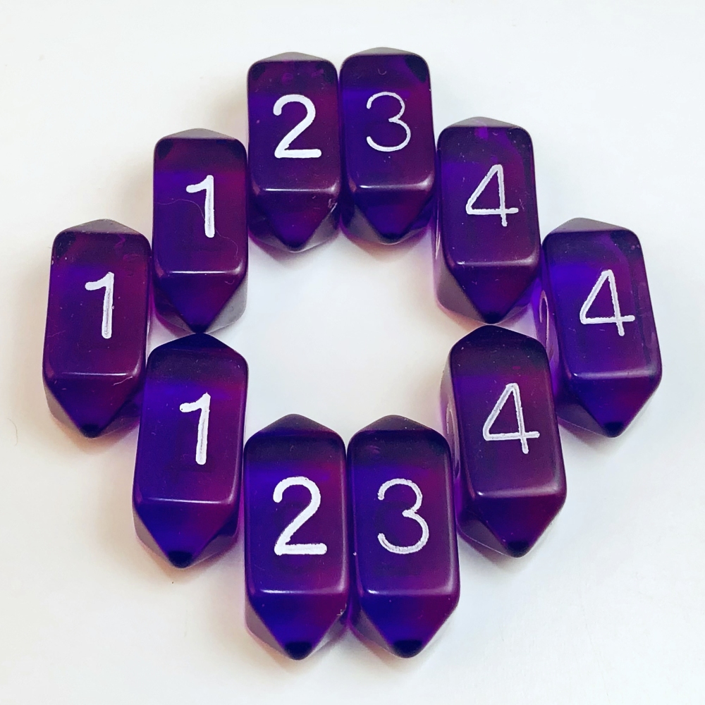 Crystal Caste: Crystal Translucent d4 10 pc set - purple