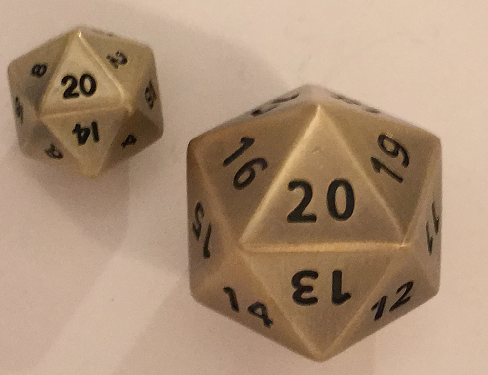 Crystal Caste: Heavy Metal™ Antique Gold D20