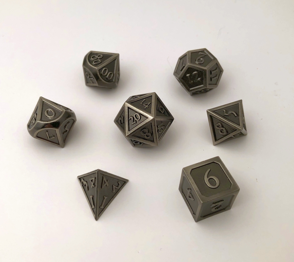 Crystal Caste: Recessed Antique Silver 16mm 7pc Dwarven Metal®