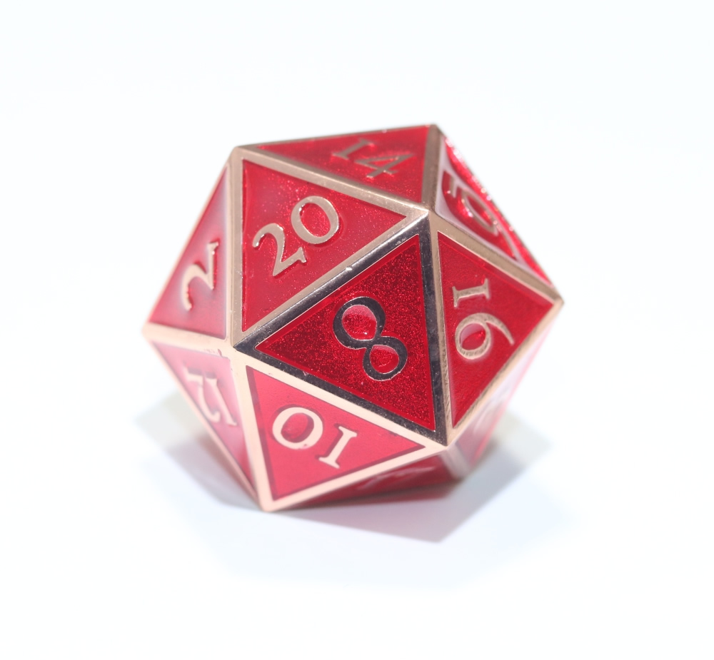 Crystal Caste: Giant D20 Copper w/Red enamel Dwarven Metal®