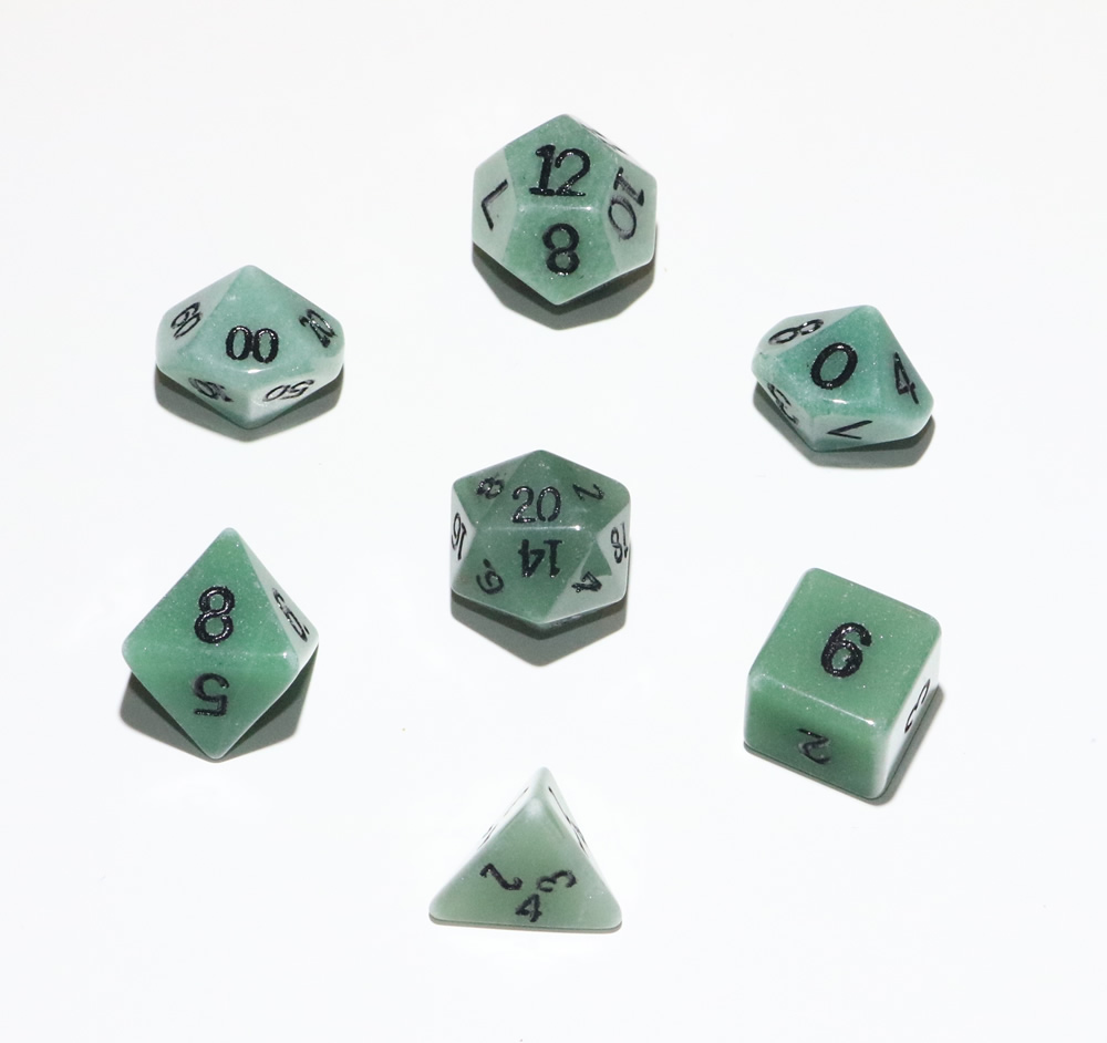 Crystal Caste: Adventurine Full-size16mm Dwarven Stones® 7 pc set