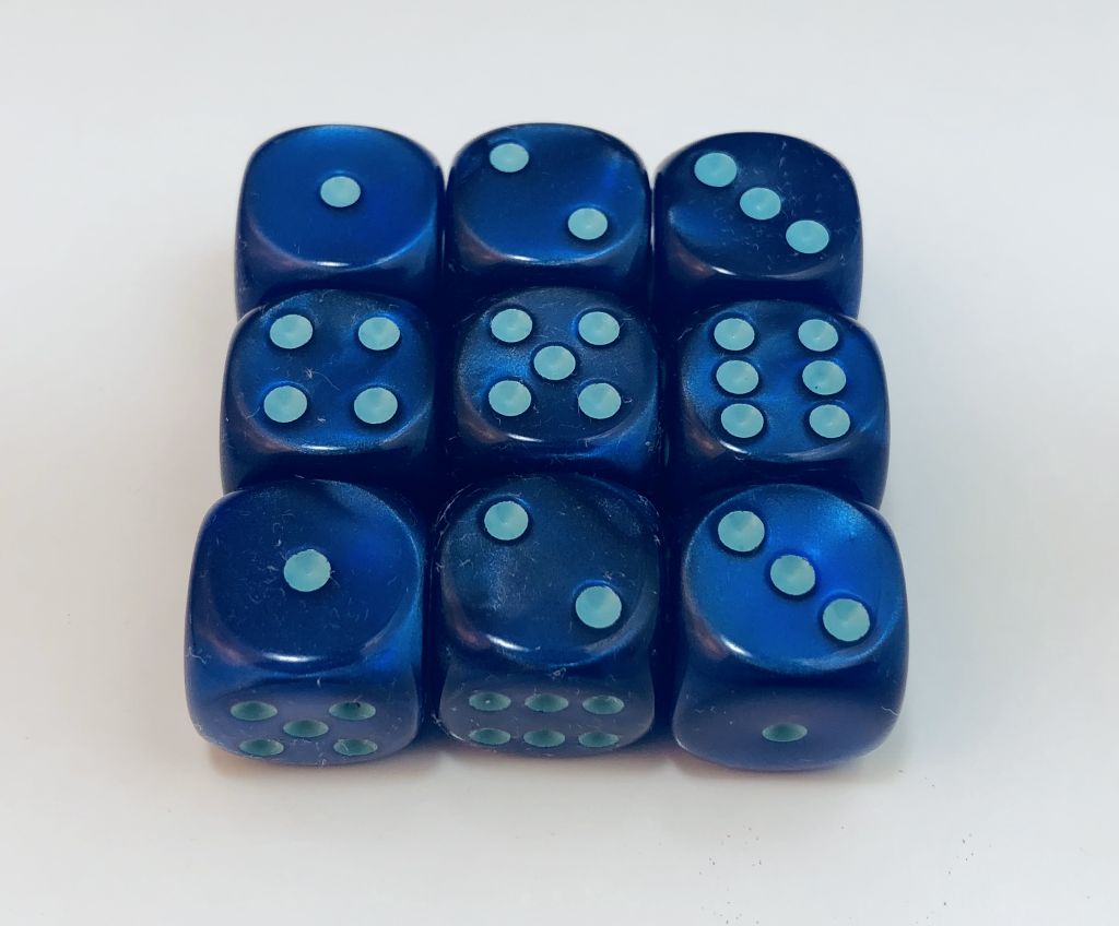 Crystal Caste: 9 piece blue 16mm Satin