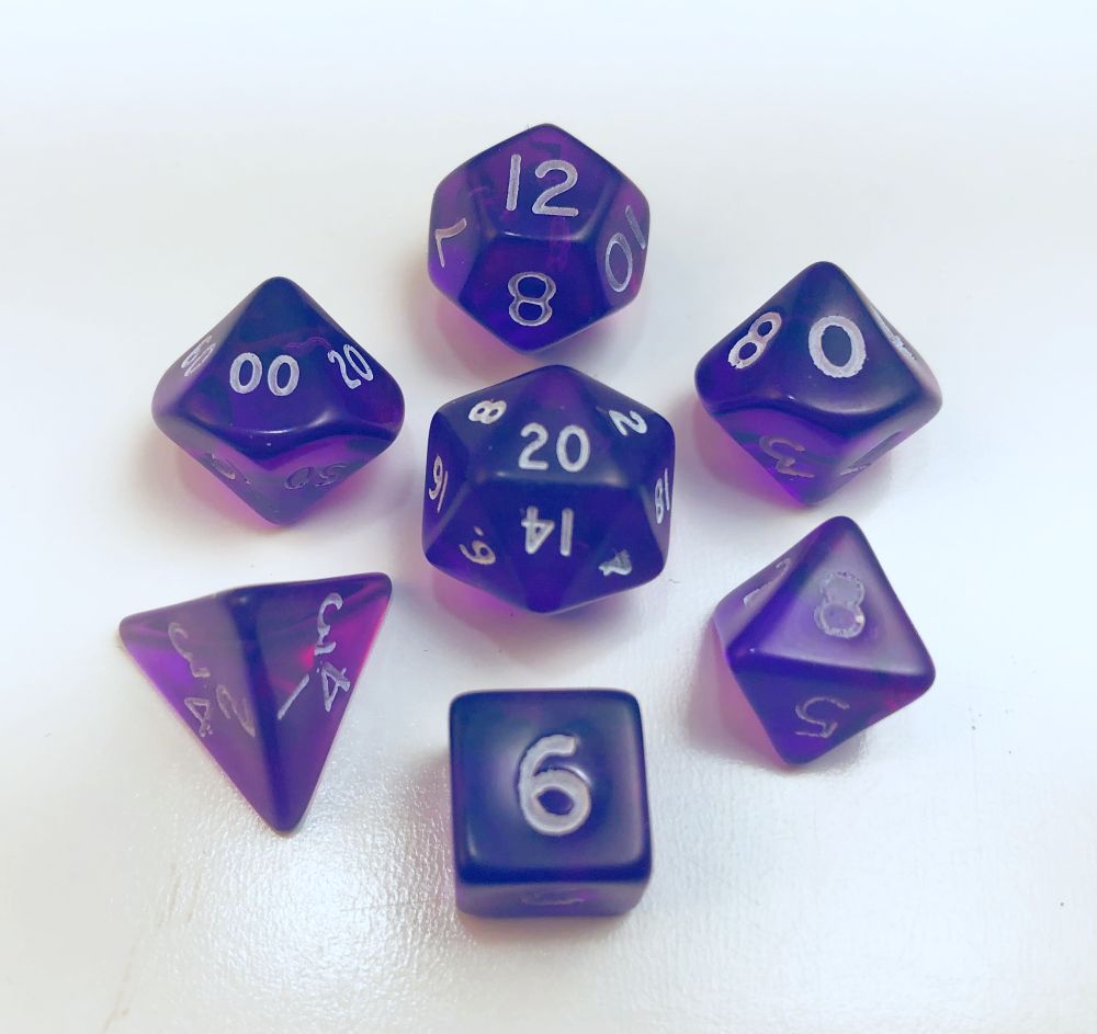 Crystal Caste: 12mm 7 pc Fantasy Translucent Purple