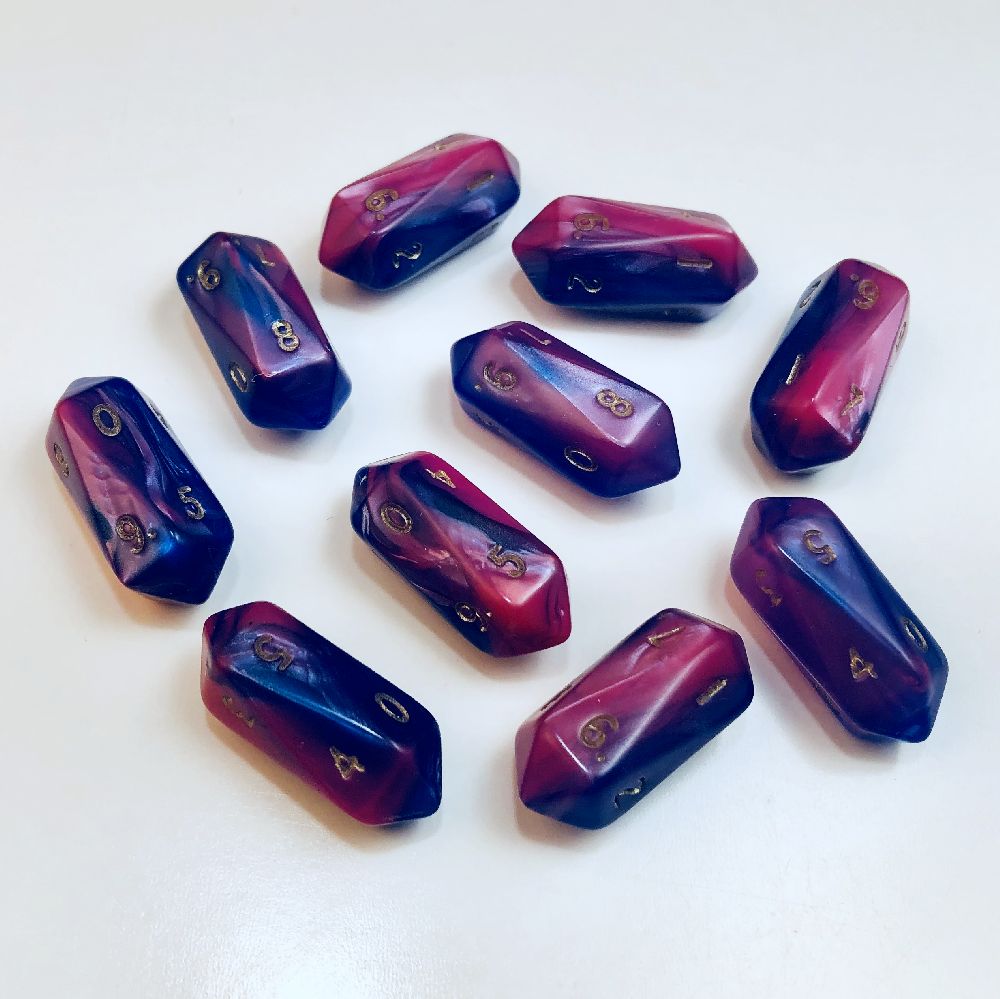 Crystal Caste: Crystal Toxic d10 10 pc set - blue/pink